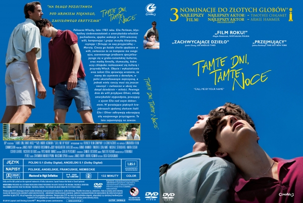 "Tamte Dni, Tamte Noce" / "Call Me by Your Name" - Podgląd okładki filmu - Okładki DVD CoverVil